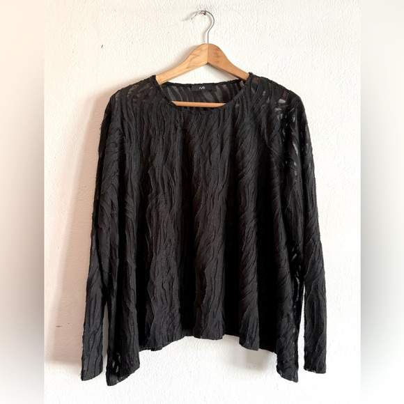 Ruti | Tops | Ruti Textured Burnout Oversized Long Sleeve | Poshmark